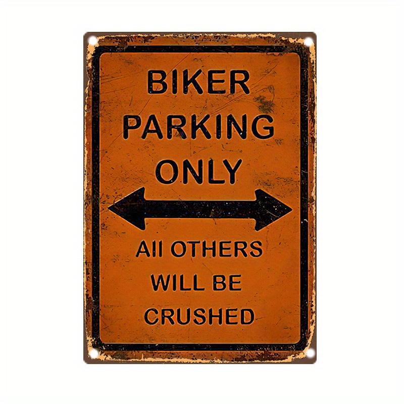 aluminum biker parking sign wall hanging multipurpose - Temu