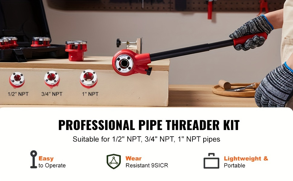 Kit Filetage Tuyaux À Cliquet Portable 3 Matrices Npt Outil - Temu France