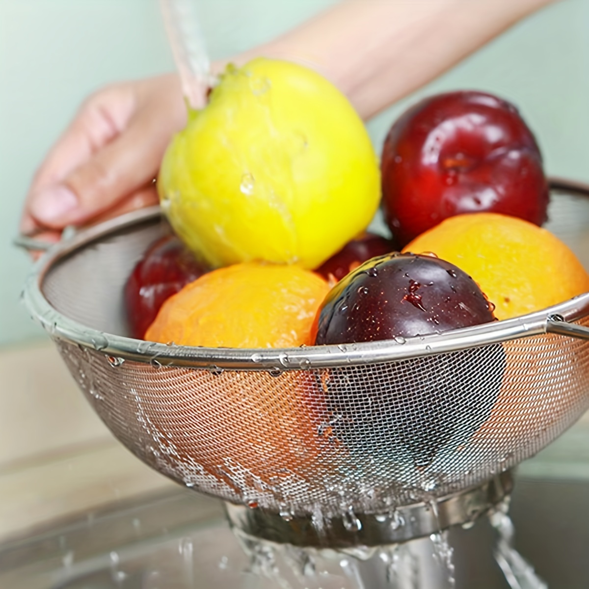 Stainless Steel Kitchen Colanders Handles Strainer - Temu