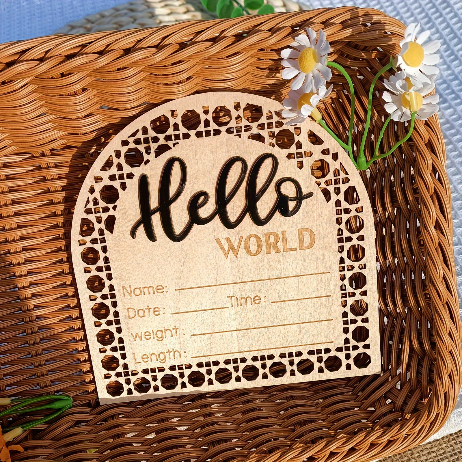 Birth Name Announcement Sign Birth Announcement Sign Wooden - Temu Malaysia