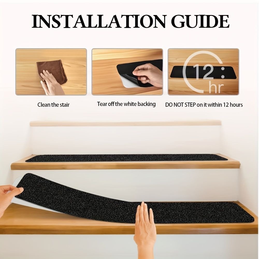 Non Slip Outdoor Stair Treads: Black Pre cut 80 Grit Anti - Temu Canada