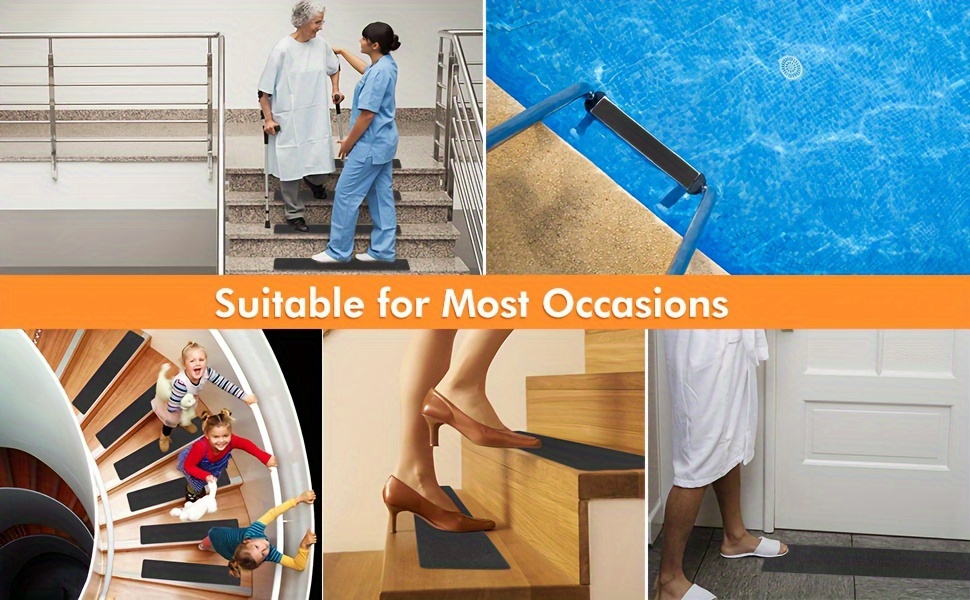 Non Slip Outdoor Stair Treads: Black Pre cut 80 Grit Anti - Temu Canada