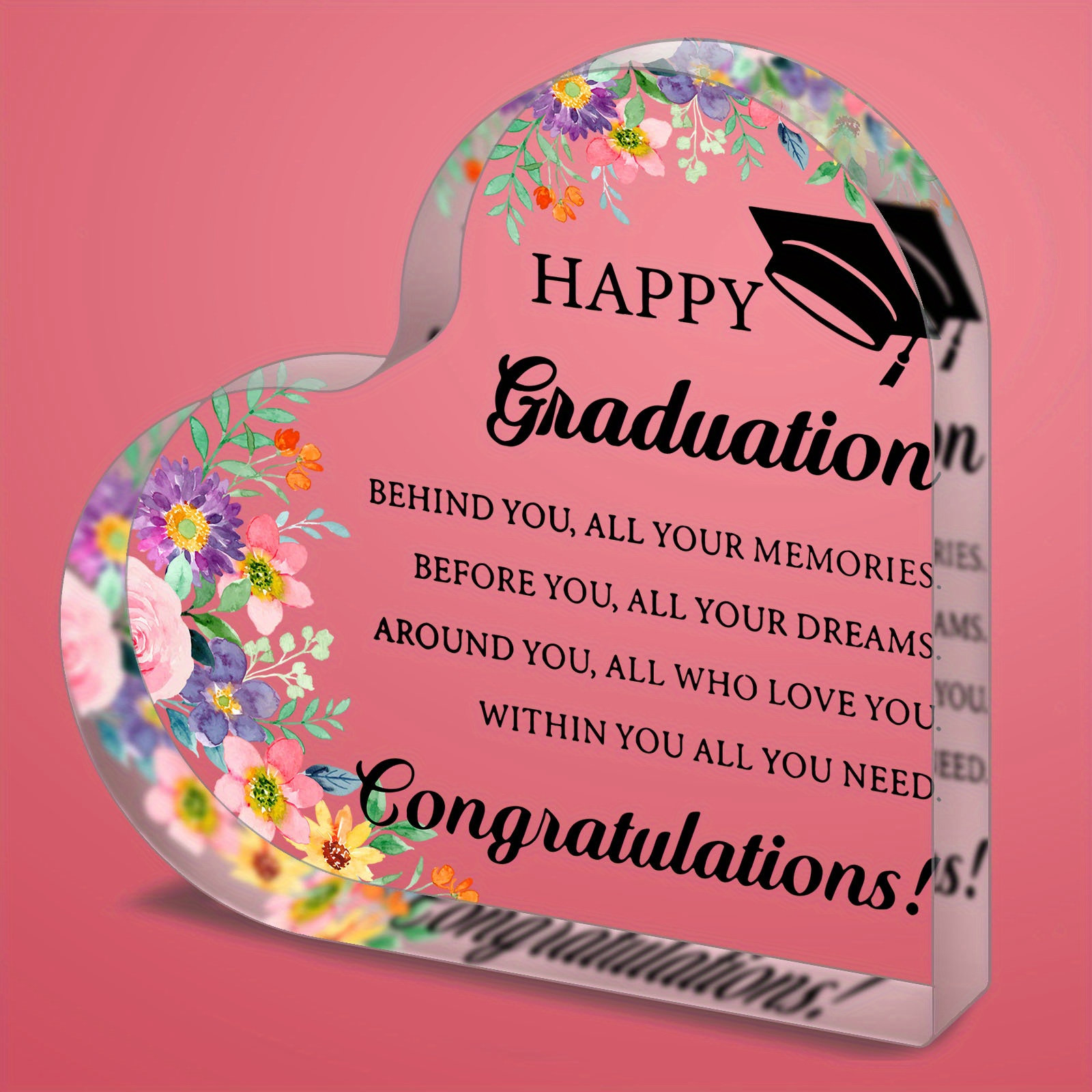 Inspirational Acrylic Heart Graduation Gift Universal - Temu Canada
