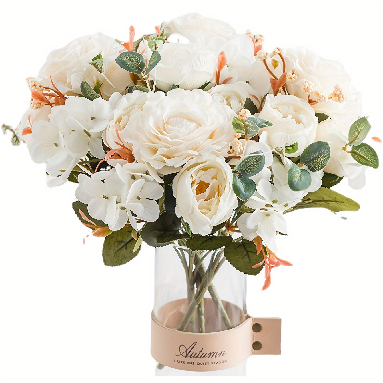 French Country Style Artificial Peony Flowers 12 Heads Silk - Temu