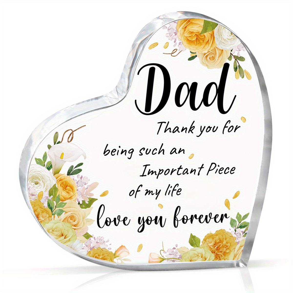 Acrylic Heart shaped Dad Appreciation Plaque Classic Style - Temu Canada