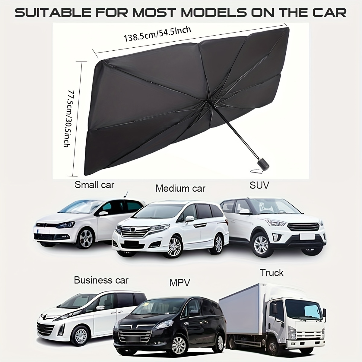 Portable Roll Silver coated Sunshade Umbrella Vehicle - Temu New Zealand