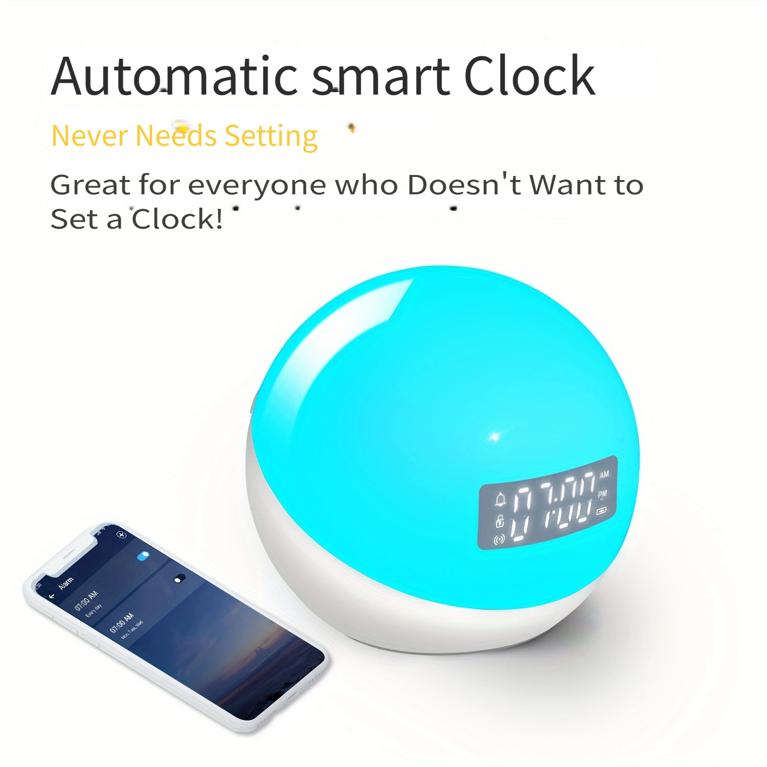 Alarm Clock Smart Wake Light Sunrise Simulation Rgb Light - Temu