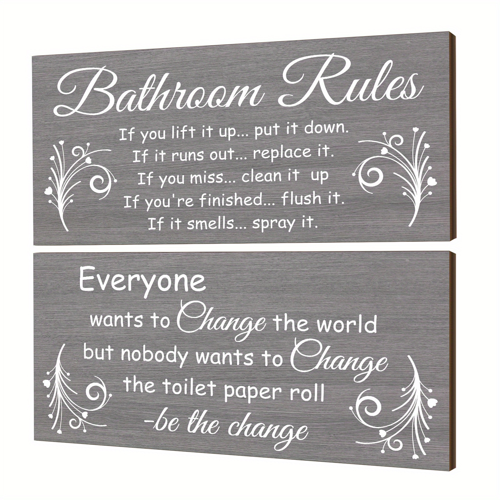 2 Pack Rustic Farmhouse Bathroom Rules Ξύλινες Πλακέτες - Temu Greece