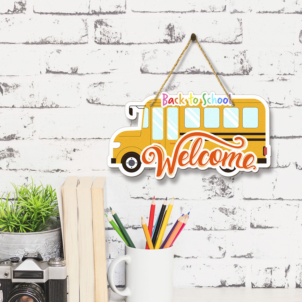 Welcome Back School Wooden Sign First Day Classroom Decor - Temu New ...