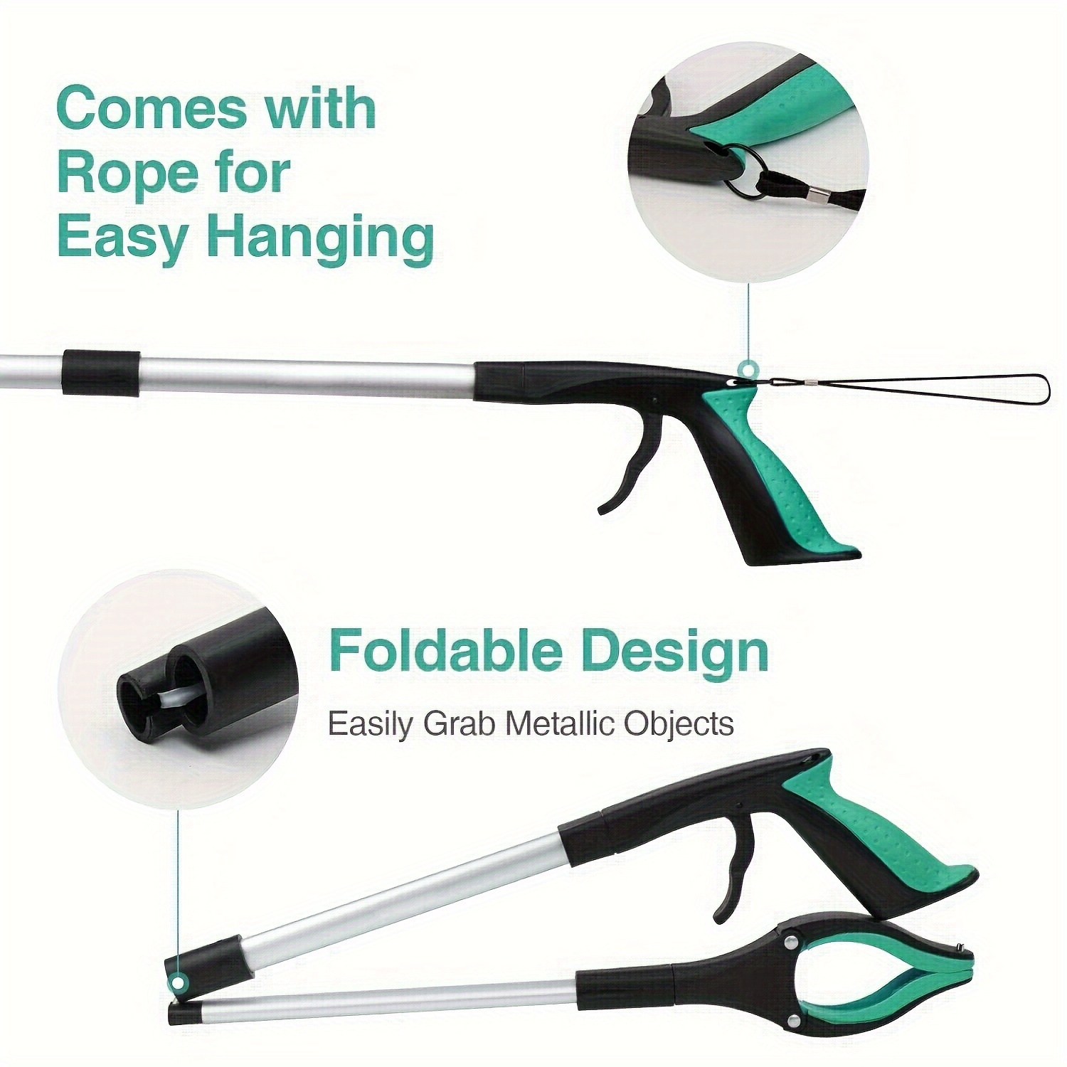 Easy grip Folding Garbage Picker Extendable Arm Lightweight - Temu ...