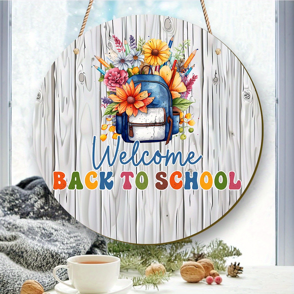 Art Deco Wood Welcome Back School Wall Hanging Sign Original - Temu Canada