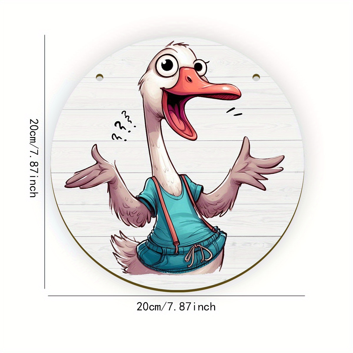 Funny Goose Round Wall Art Versatile Wooden Decor Sign Front - Temu ...
