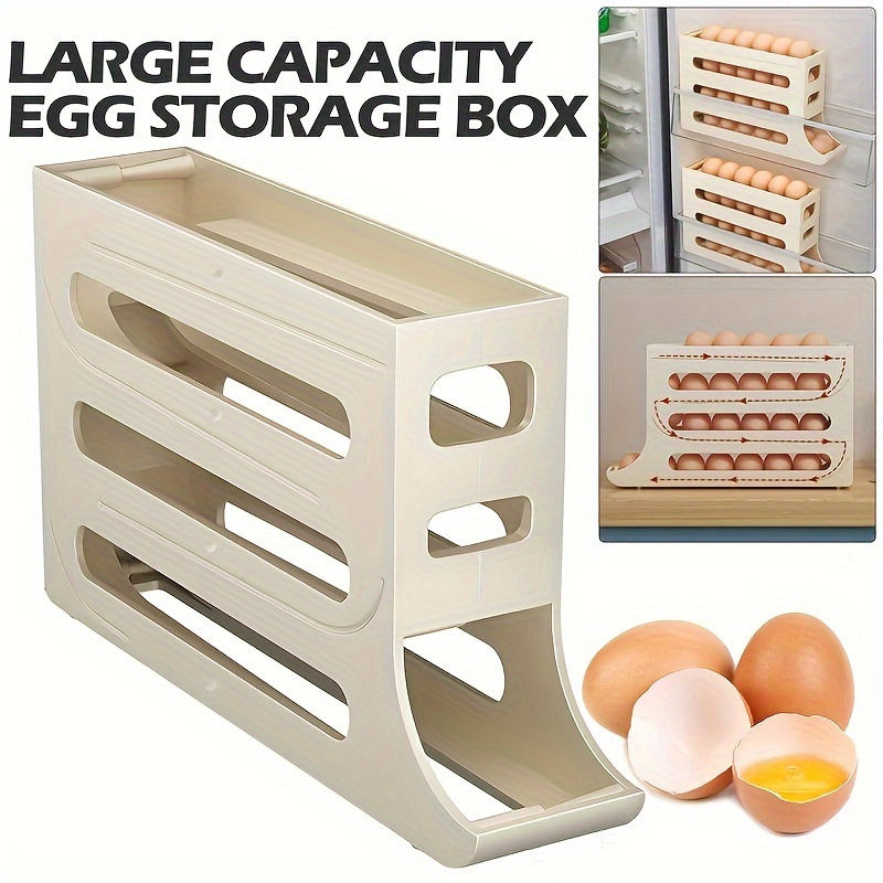 Rolling Egg Holder Refrigerator 4 tier Sliding Egg Storage - Temu Canada