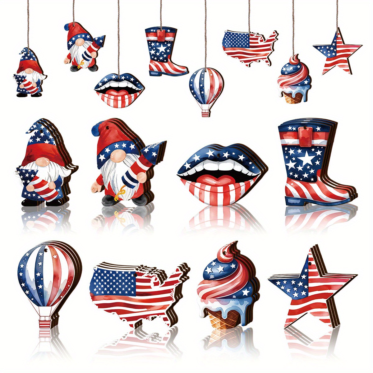 Patriotic 4th July Tiered Tray Decor Set American Flag - Temu United ...