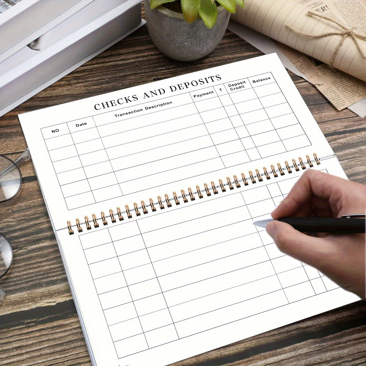 Large Print 25-page Checkbook Register Ledger, Multi-functional ...