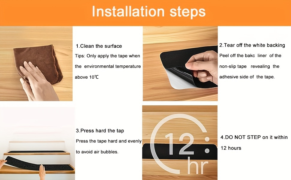 Rubber Non slip Stair Treads Heavy duty Anti slip Grip Tape - Temu Brazil