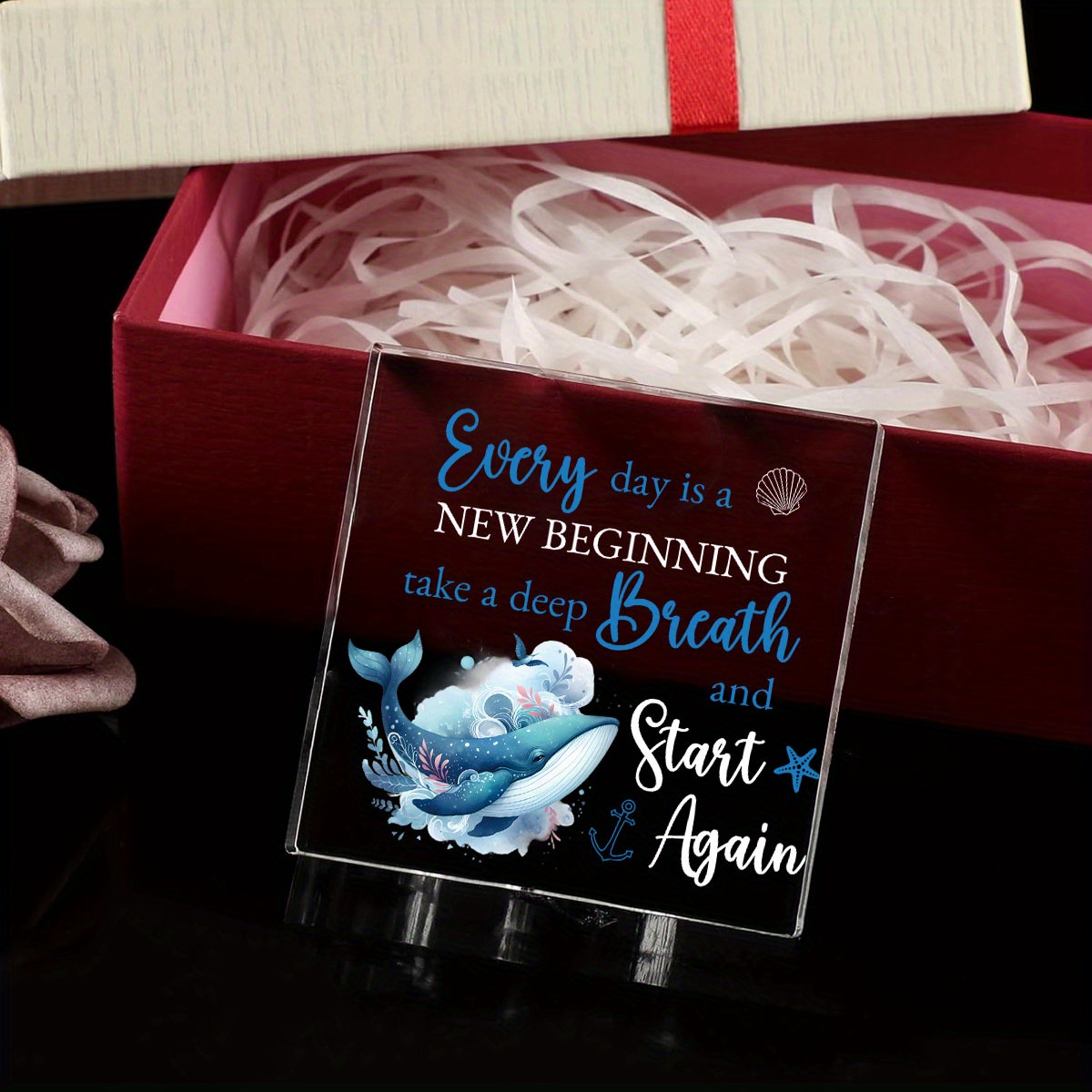 Ocean Style Acrylic Plaque: Blue Whale Pattern Every Day A - Temu Australia