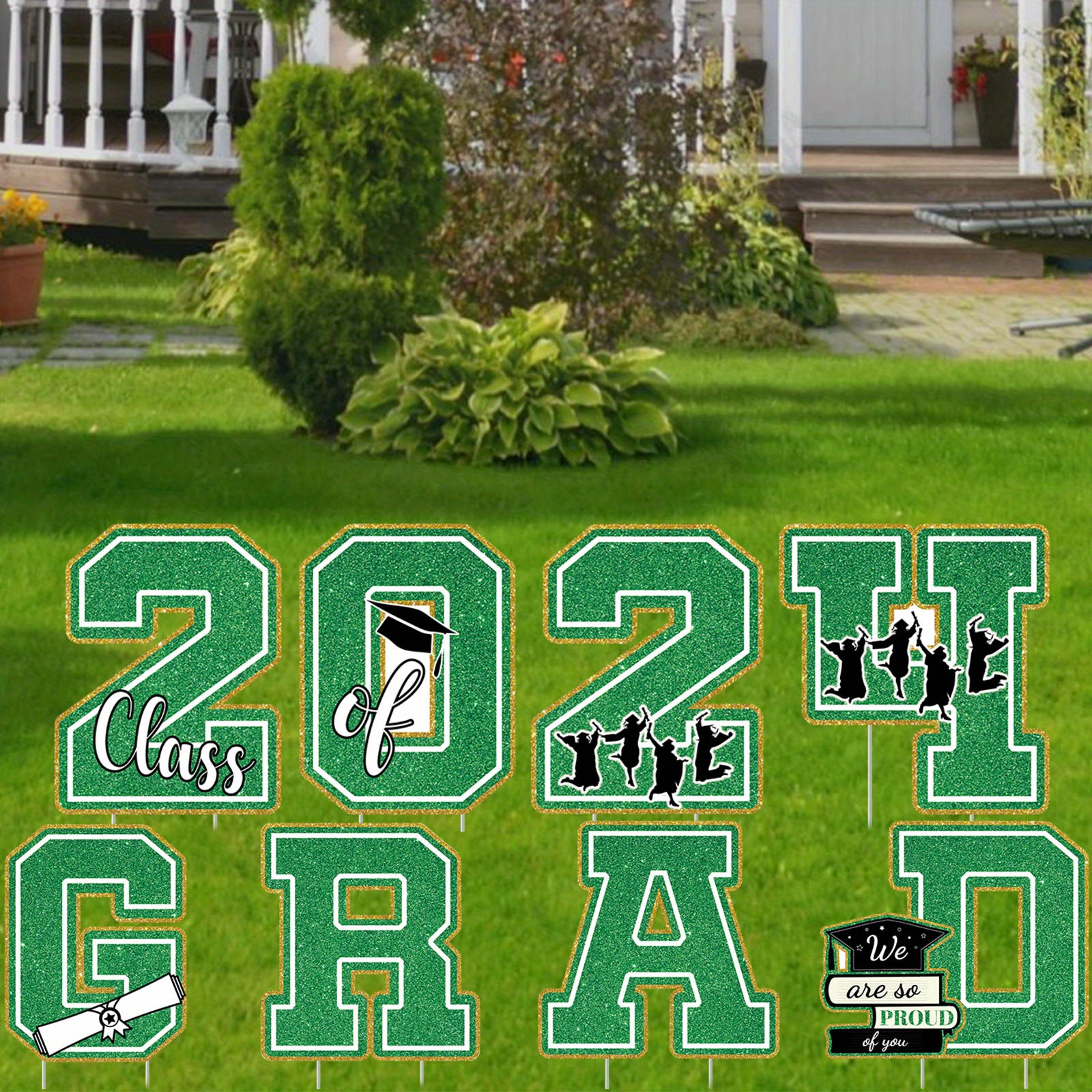 Graduation Yard Sign Set Class 2024 Congrats Grad Lawn Decor - Temu Japan