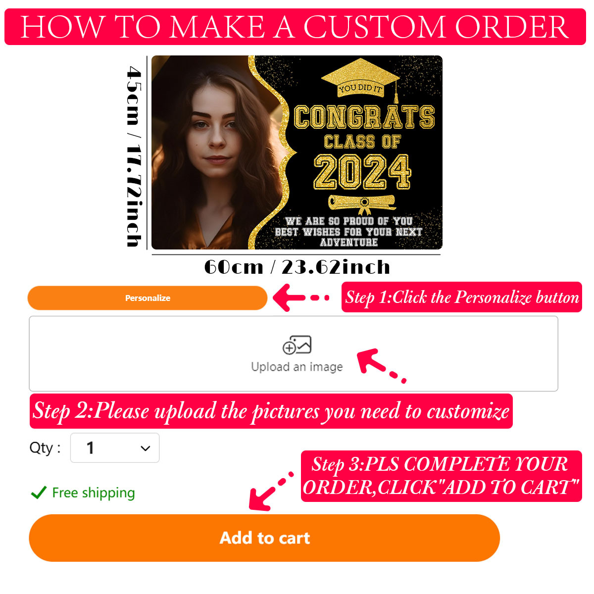 Custom Graduation Backdrop 2024 Graduation Party Decorations - Temu