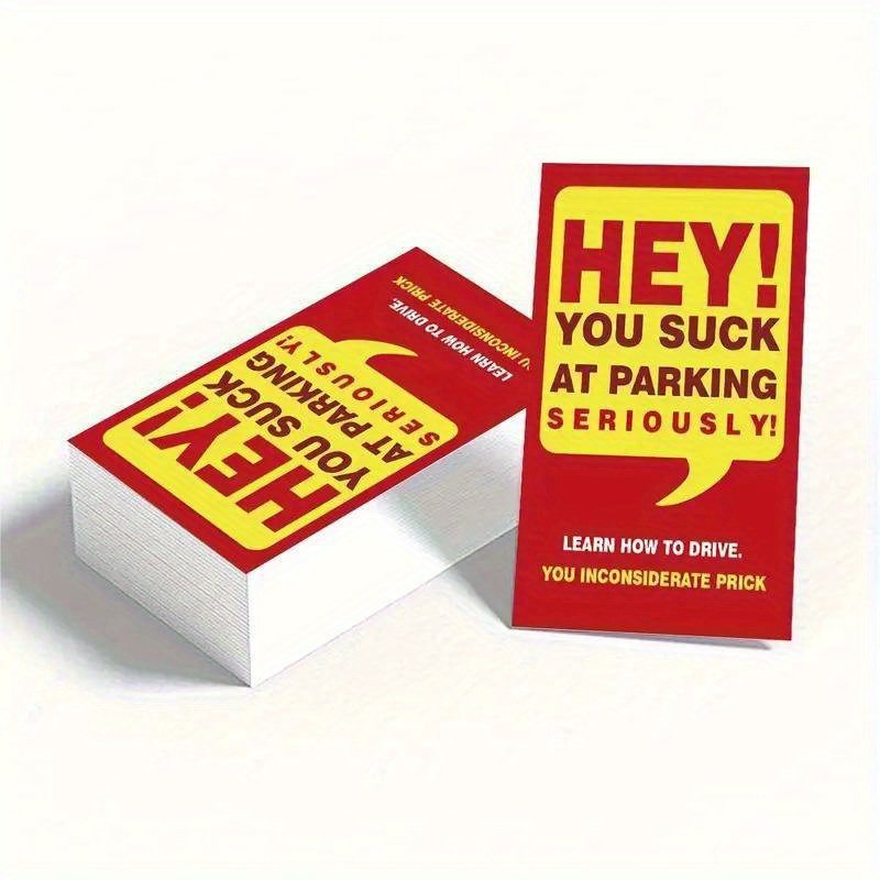 Novelty Parking Violation Cards Bold Text – "hey! Suck - Temu Sweden