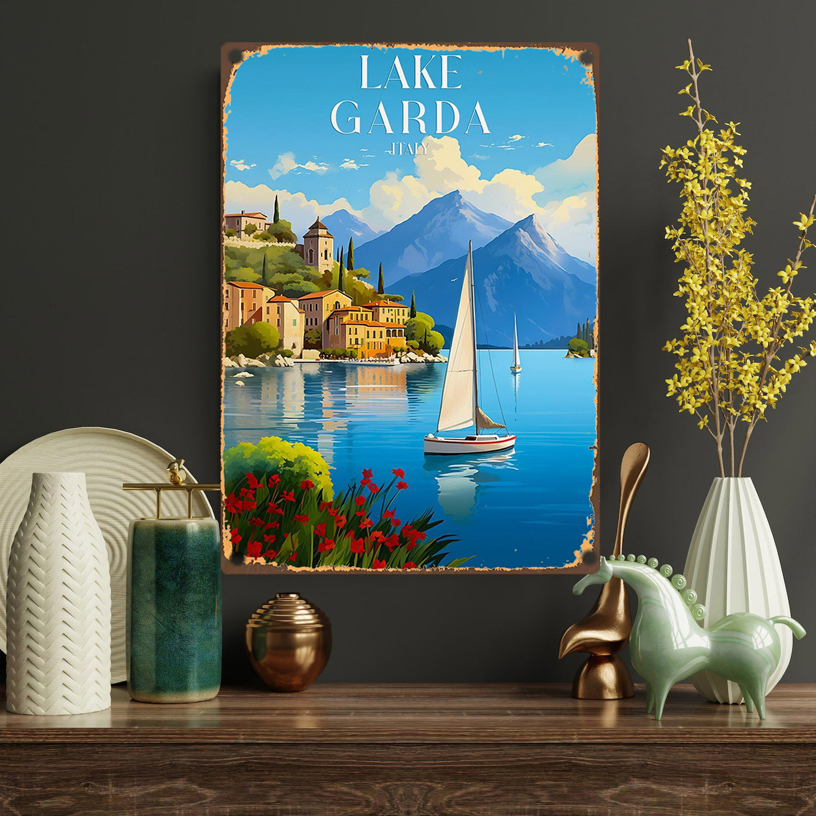 Vintage Lake Metal Tin Sign: Pre drilled Waterproof - Temu Canada