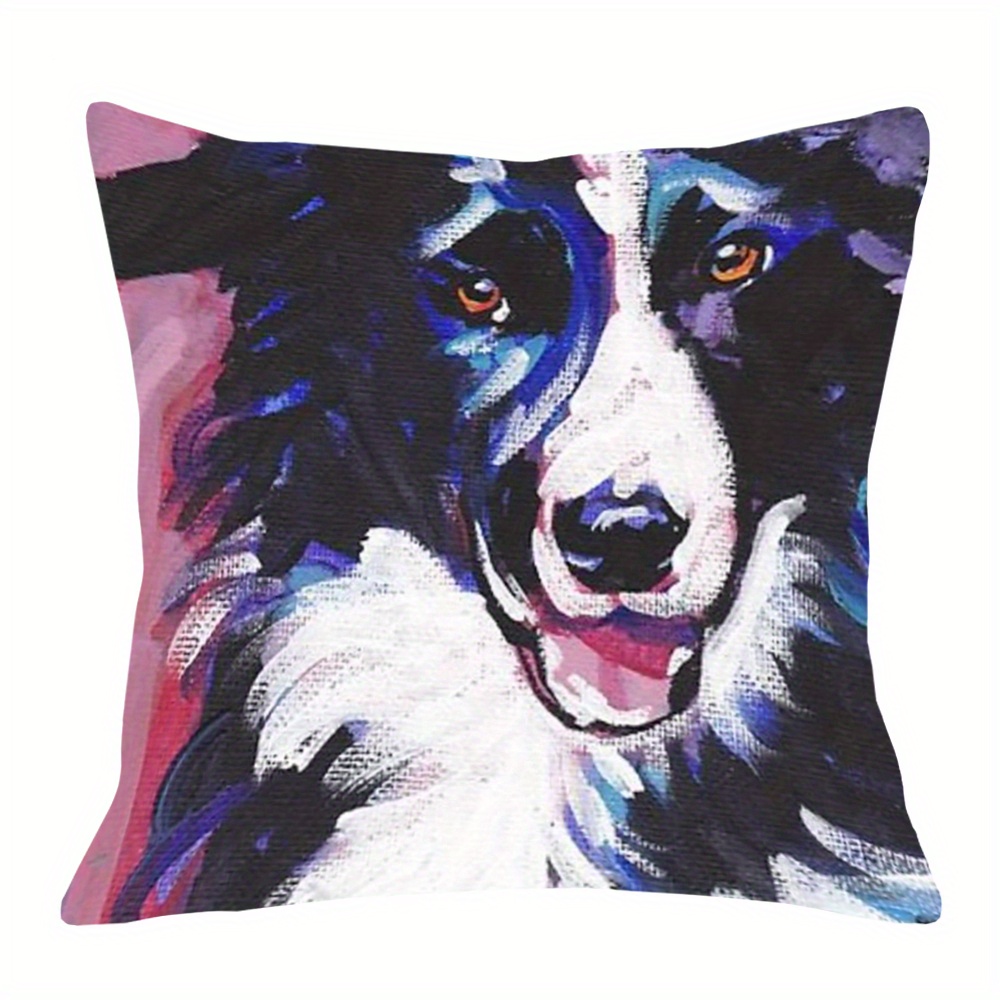 ปลอกหมอนศิลปะ border collie สดใส 18x18" สองด้าน ผ้านุ่ม - Temu Thailand