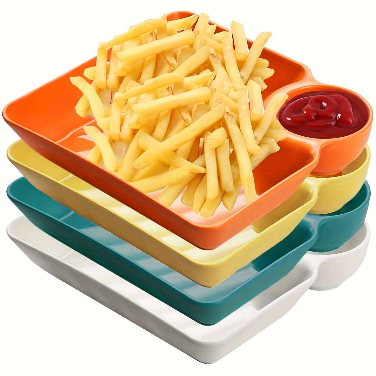 Plates Dividers Dipping Perfect - Temu