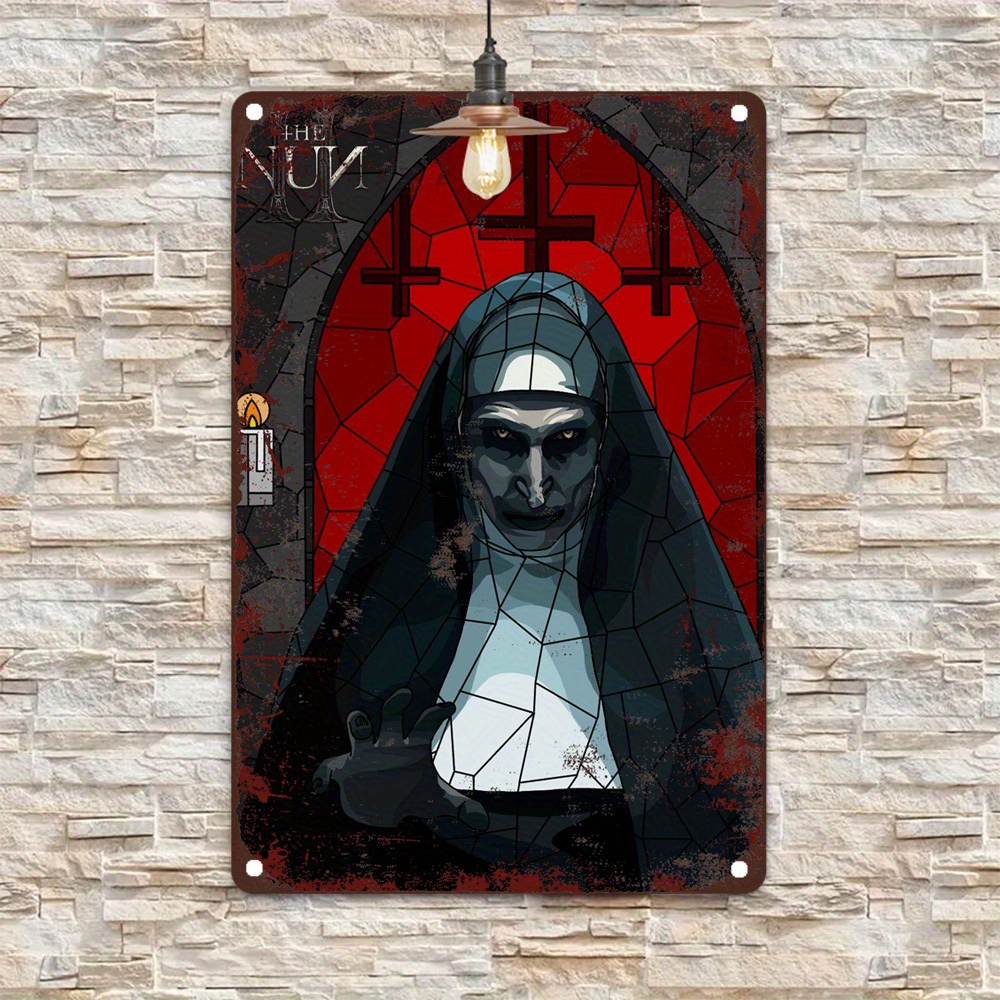 Gothic Stained Glass Nun Vintage Aluminum Sign Weather - Temu