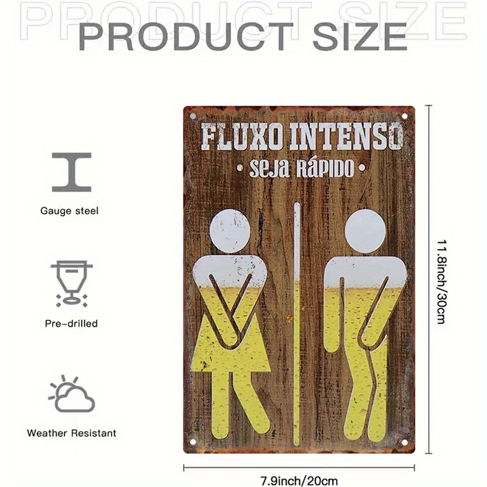 Funny Bathroom Metal Sign " " Humorous Restroom - Temu