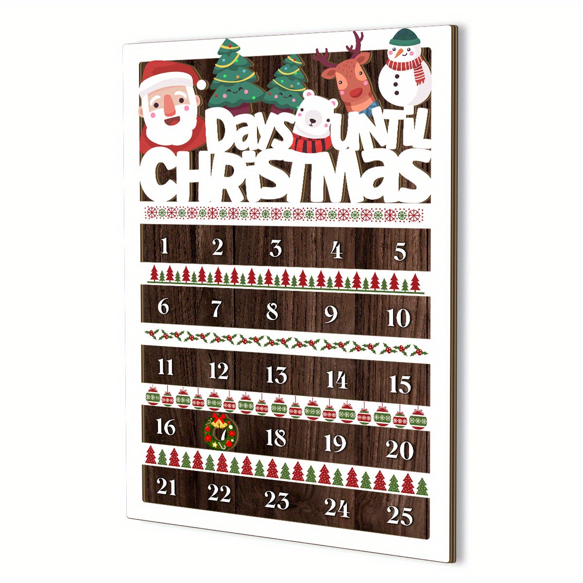Santa Reindeer Wooden Advent Calendar – Christmas Countdown - Temu