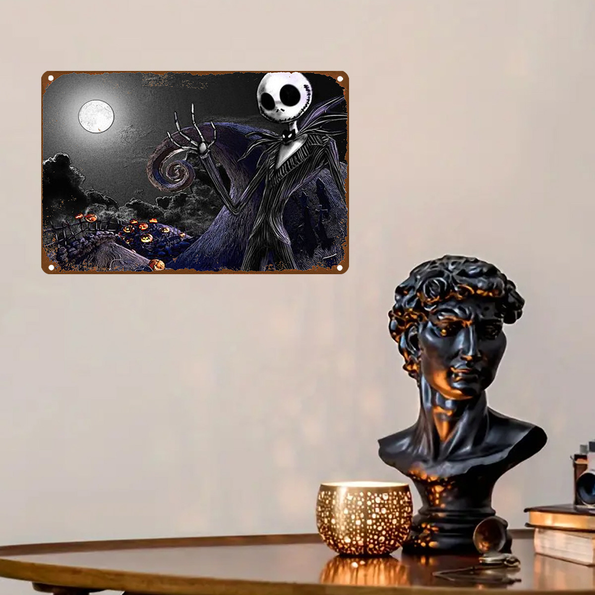 JIT 1pc 장식용 알루미늄 사인: 실내/실외 사용 가능한 만화 할로윈 캐릭터 벽 예술 할로윈 및 크리스마 - Temu