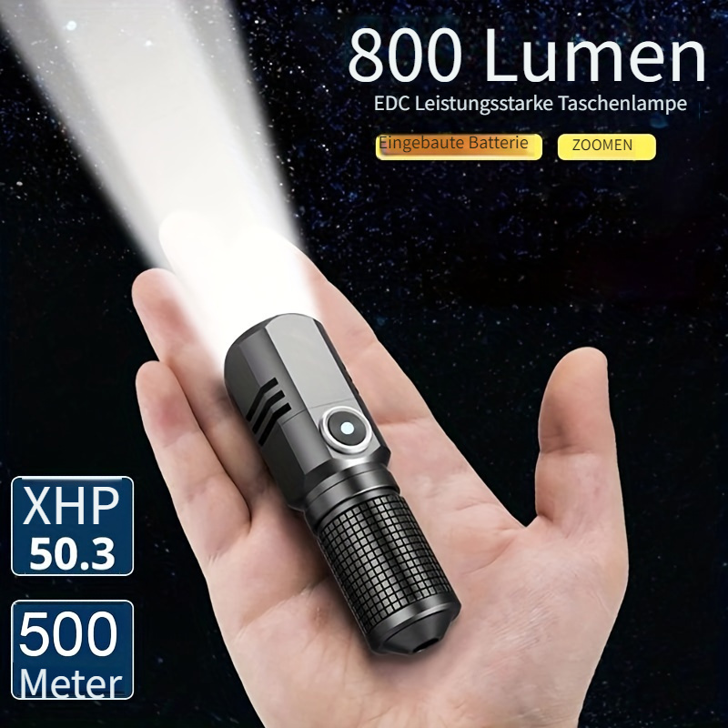 1 stück p50 led usb c wiederaufladbare mini taschenlampe - {region_name}