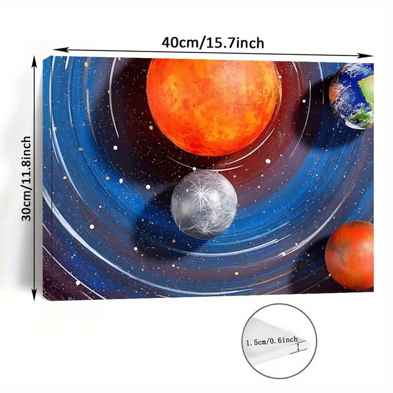 태양계 캔버스 아트 118x157인치 현대 벽 장식 여덟 행성 테마 천문학 애호가에게 완벽 사무실 바 거 Temu
