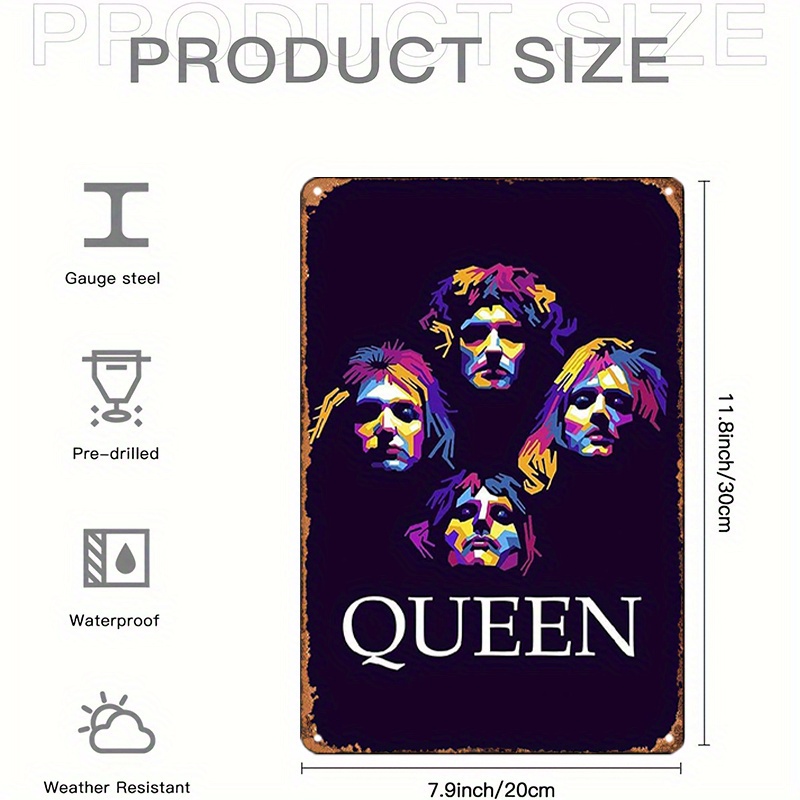 Retro Queen Rock Band Poster: Novelty Metal Sign Home Garden - Temu