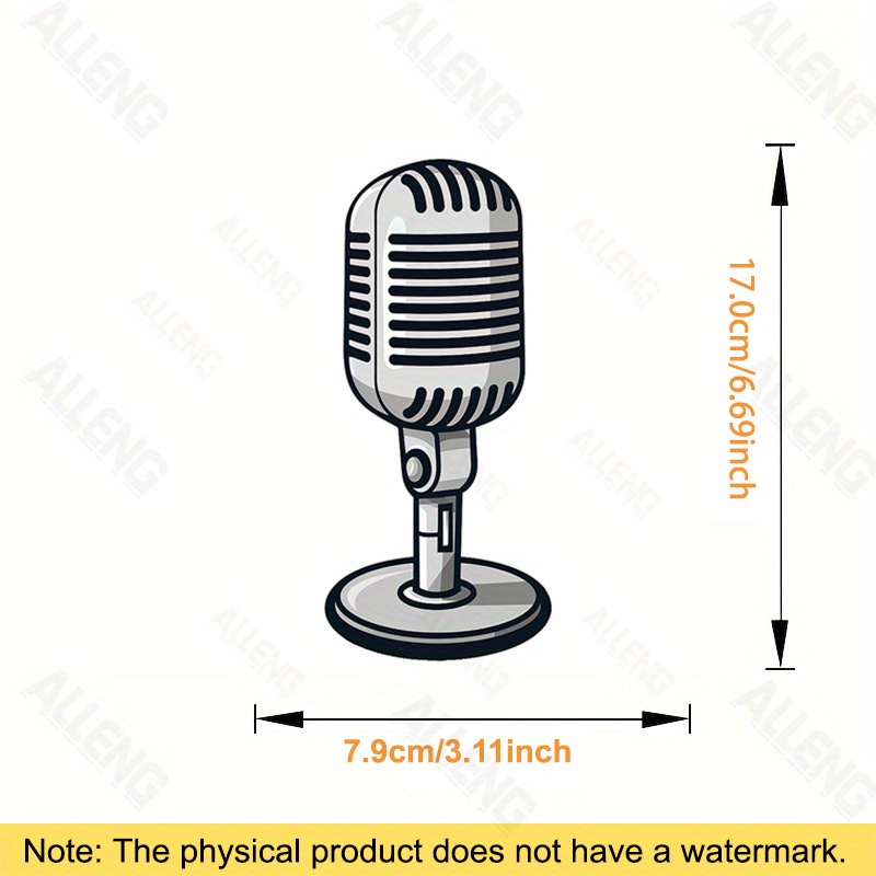 Waterproof Microphone Podcast Vinyl Decal - Temu United Kingdom