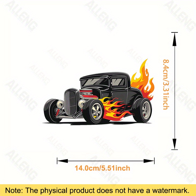Pvc Hot Rod Flame Decals Matte Black Cartoon Vinyl - Temu