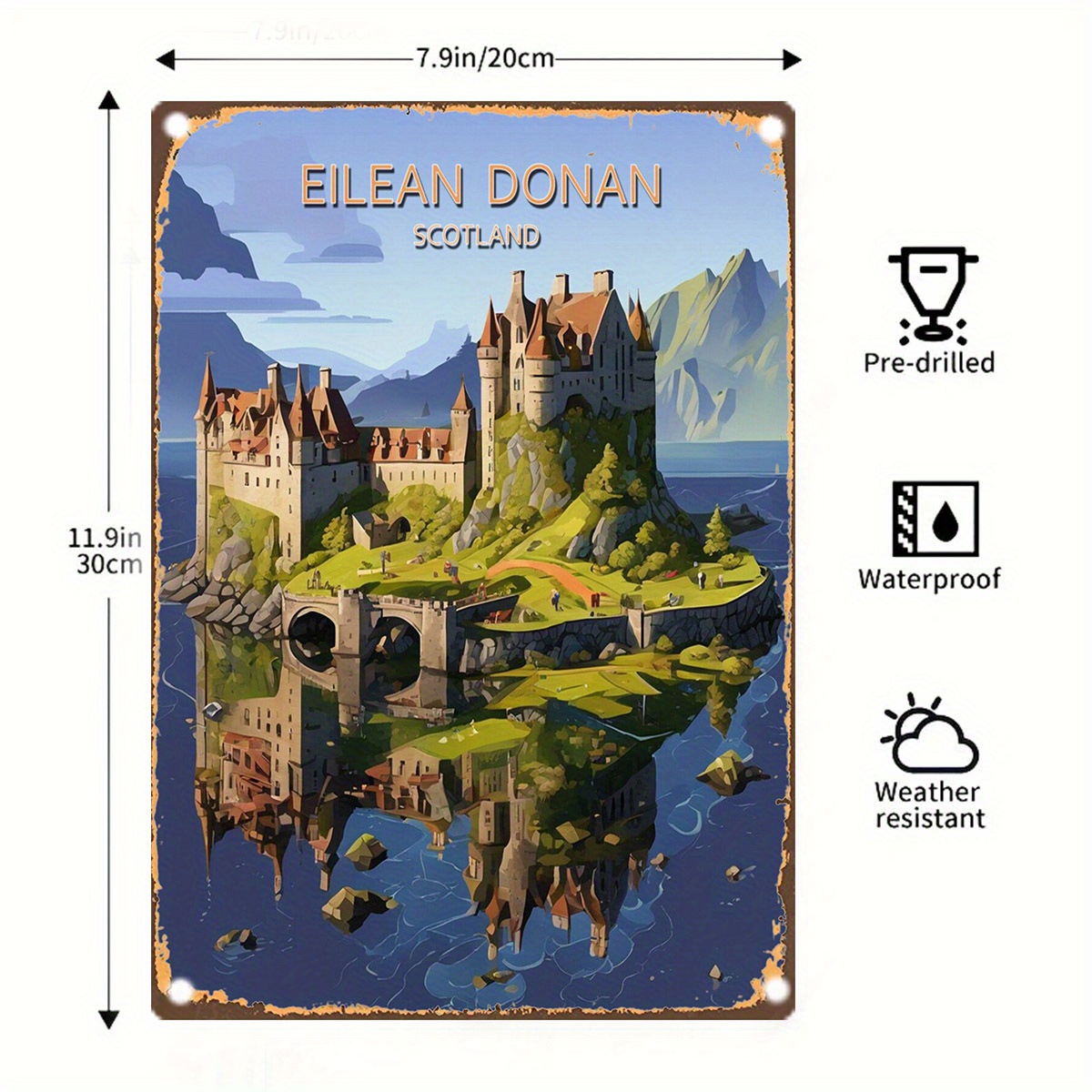 Castle Scotland Metal Tin Sign Wall Art Iron - Temu