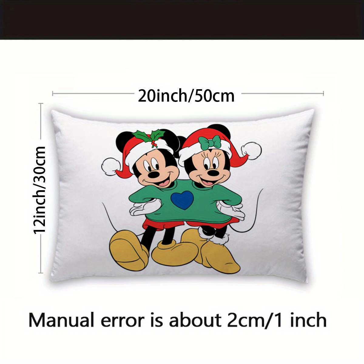 1pc JIT 伝統的なスタイルの短いプラッシュピローカバー 12x20インチ アニメデザイン クリスマス - Temu Japan