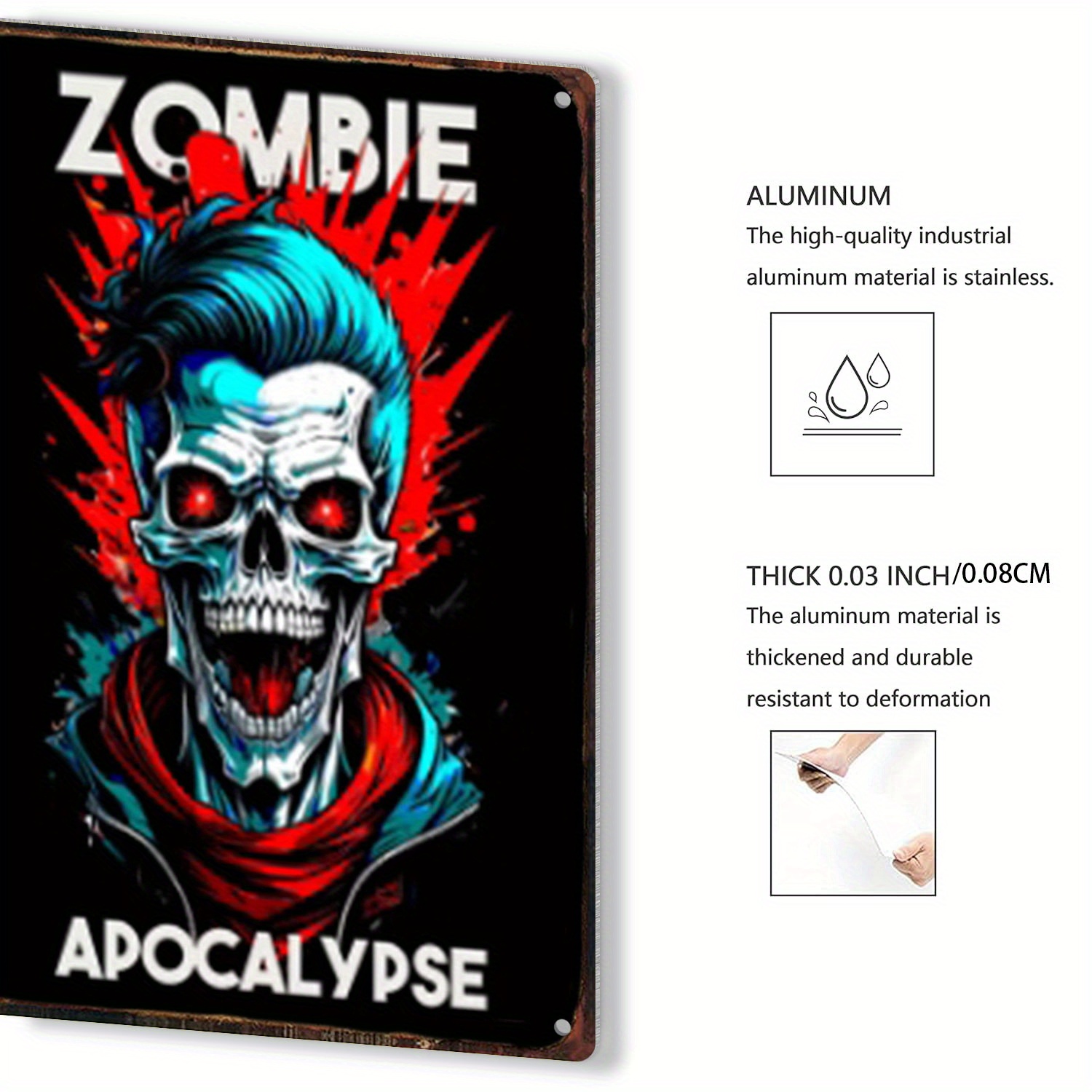 ศิลปะผนังอลูมิเนียมวินเทจ "Zombie " - Temu Thailand