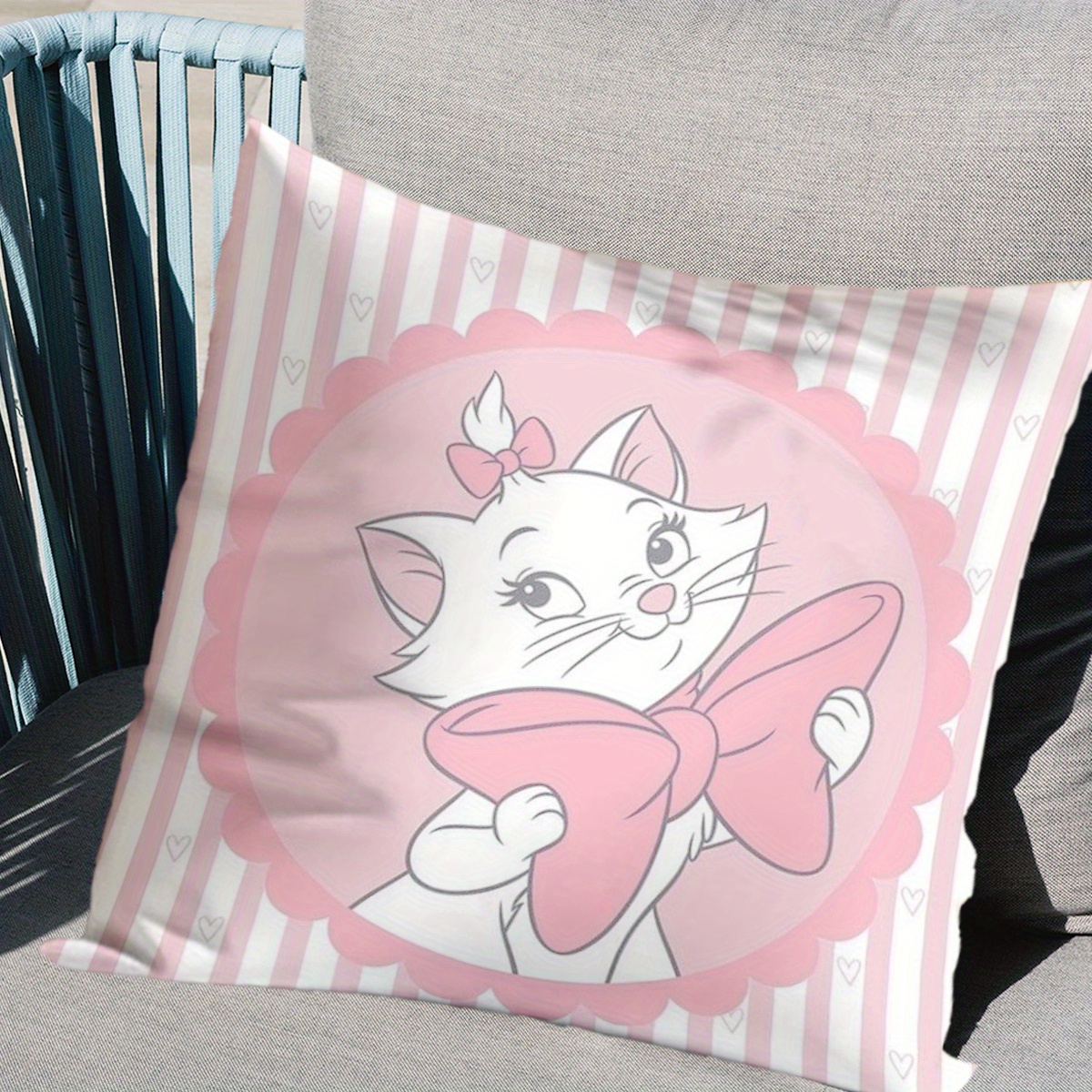 1pc JIT 라이선스 만화 애니메이션 스타일 짧은 플러시 던지기 베개 커버 18x18 인치 양면 인쇄 폴리 - Temu Republic of Korea