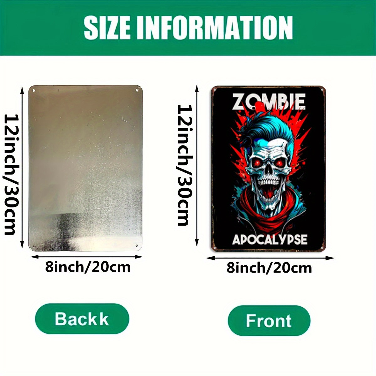 ศิลปะผนังอลูมิเนียมวินเทจ "Zombie " - Temu Thailand