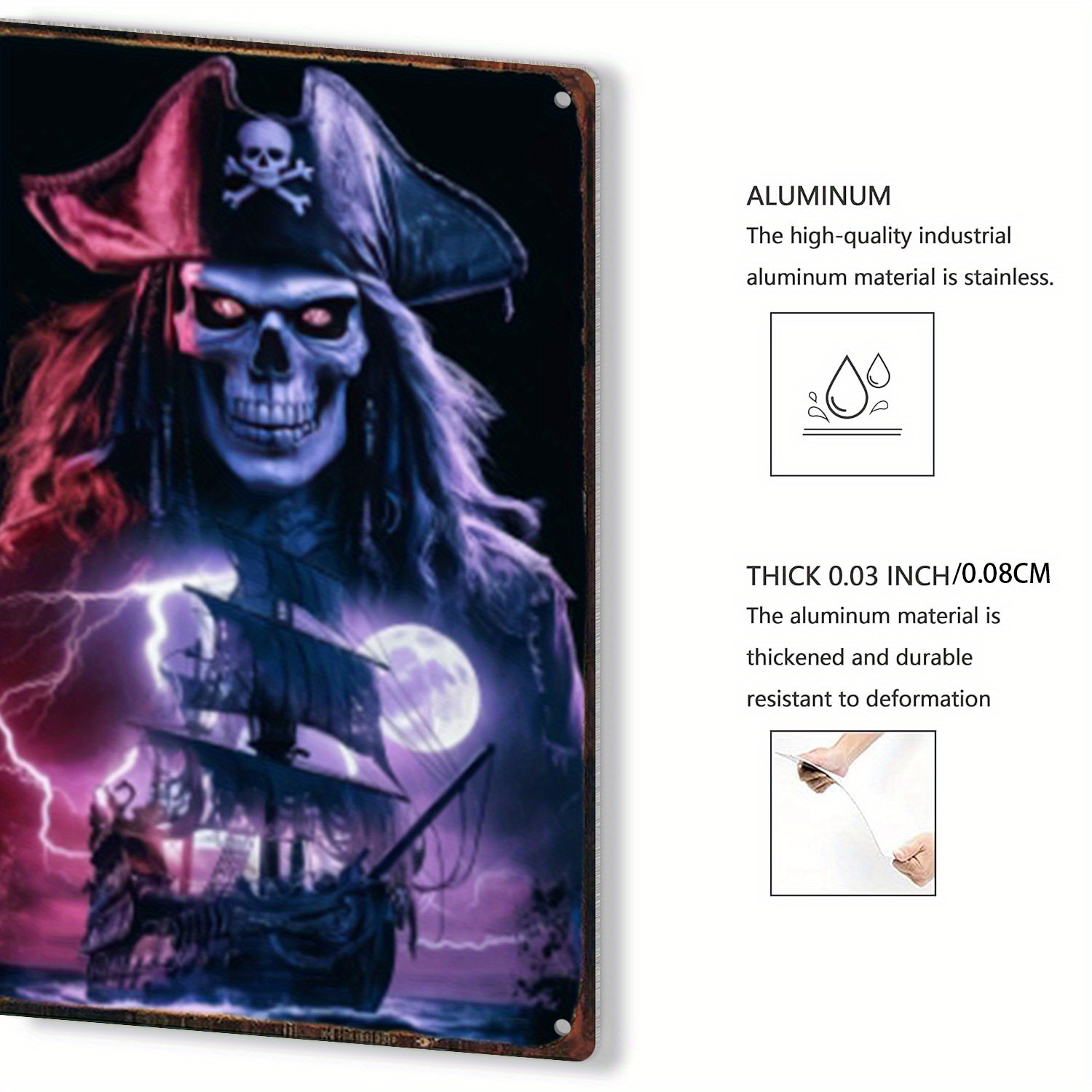 ศิลปะผนังอลูมิเนียมวินเทจ "Pirates Fury" - Temu Thailand