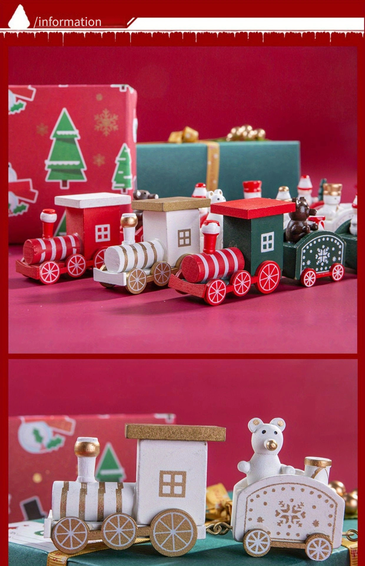 Vintage Wooden Train Set Christmas Eve Decor Perfect Bedroom - Temu Greece
