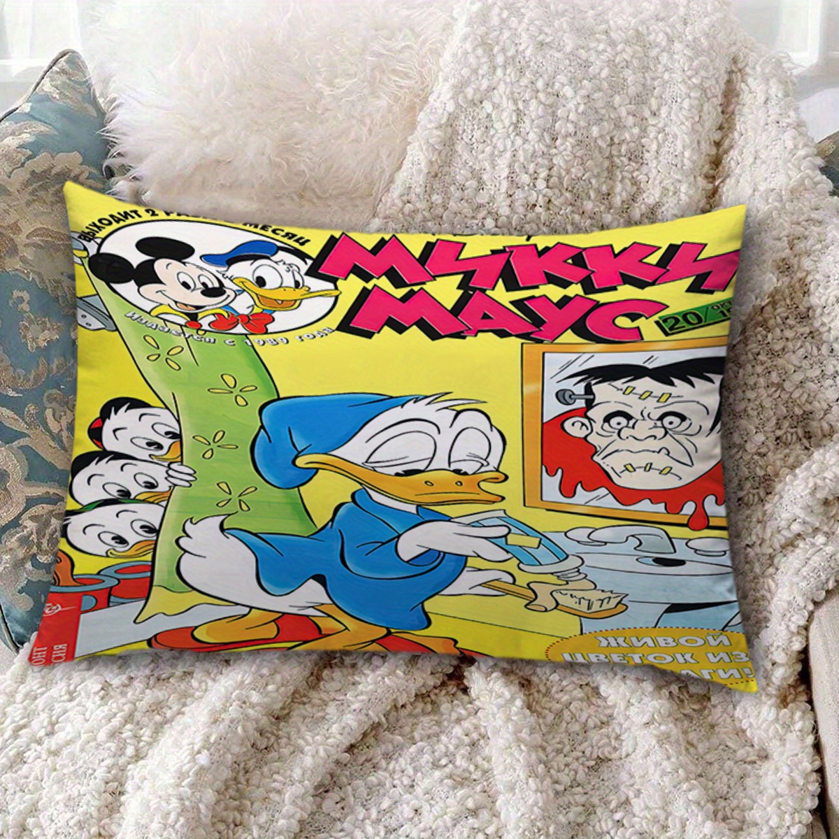 [허가된]Jit 1pc 직사각형 베개 커버 애니메이션 디자인 베개 짧은 플 - Temu