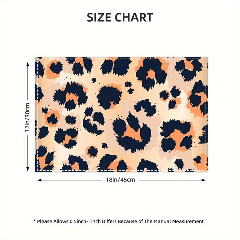 Leopard Print Linen Placemats Woven Rectangle Table Mats - Temu