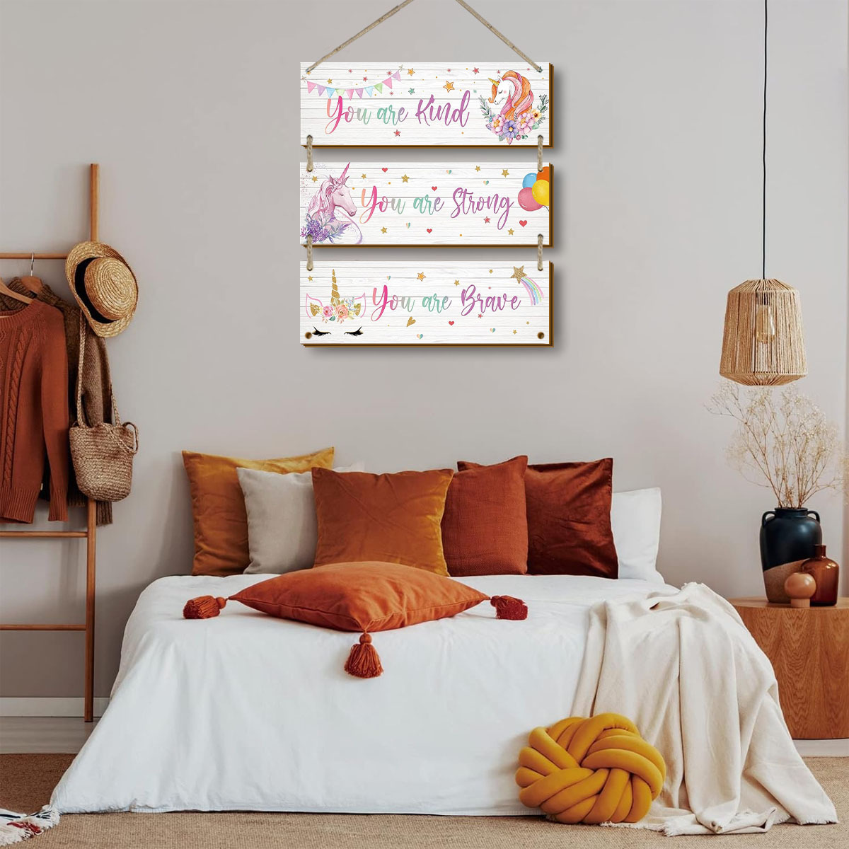 Rainbow Inspirational Wooden Wall Art Set Positive - Temu