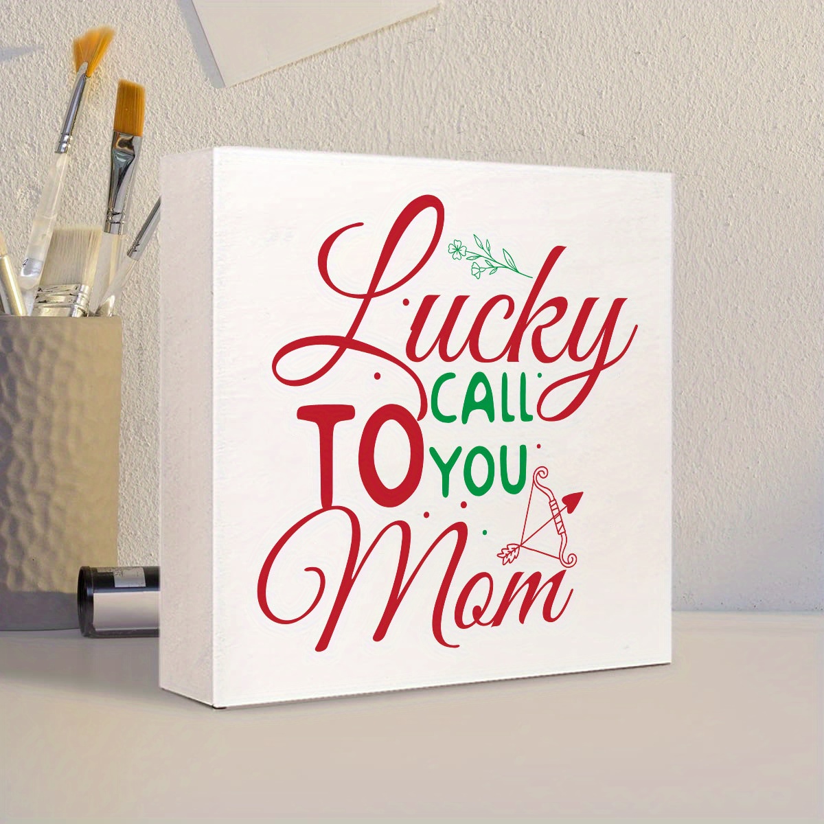 1 komad Srećna što te zovem mama Drveni blok znak Mama moram - Temu