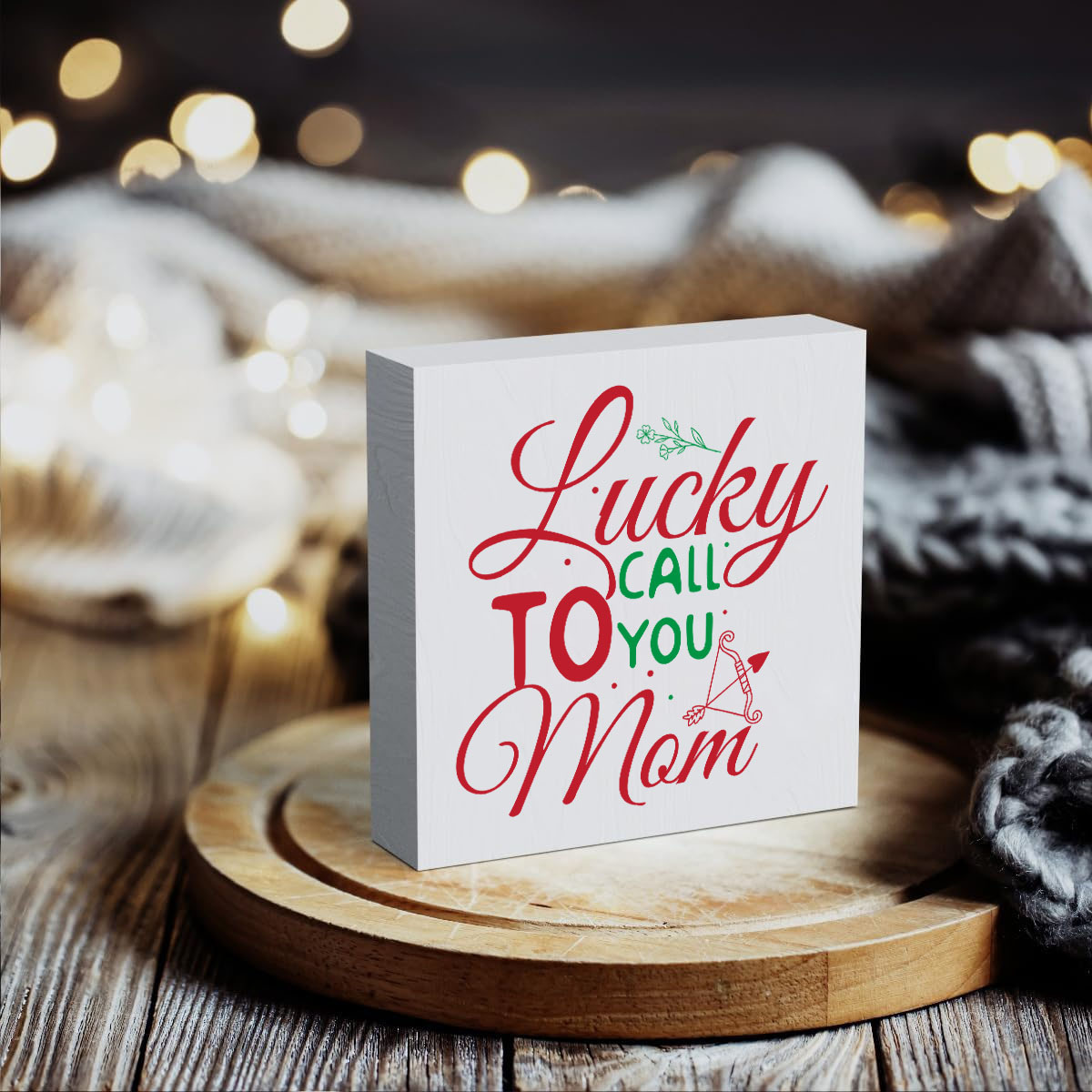 1 komad Srećna što te zovem mama Drveni blok znak Mama moram - Temu