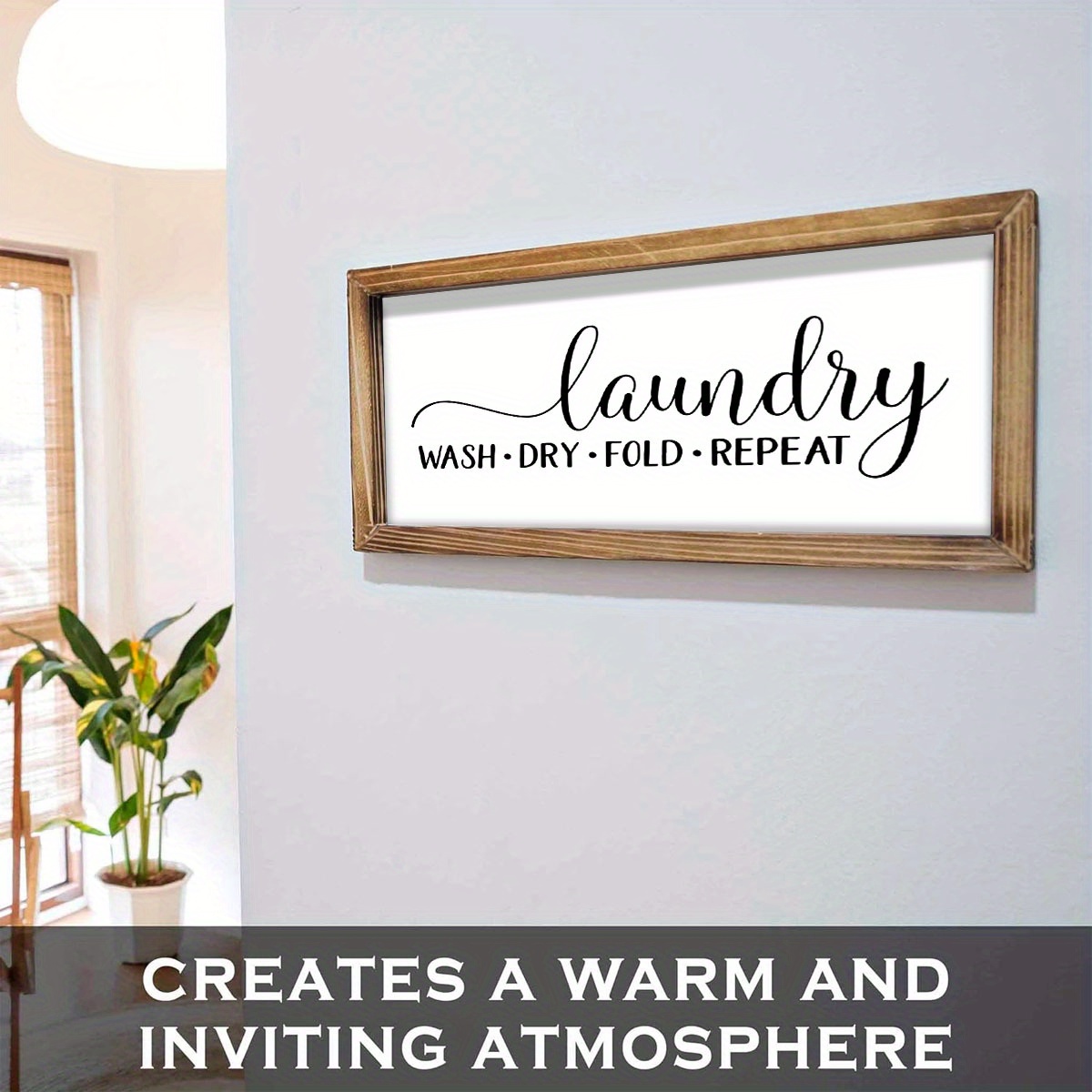 Rustic Wooden Laundry Sign " Fold " Wall Art - Temu