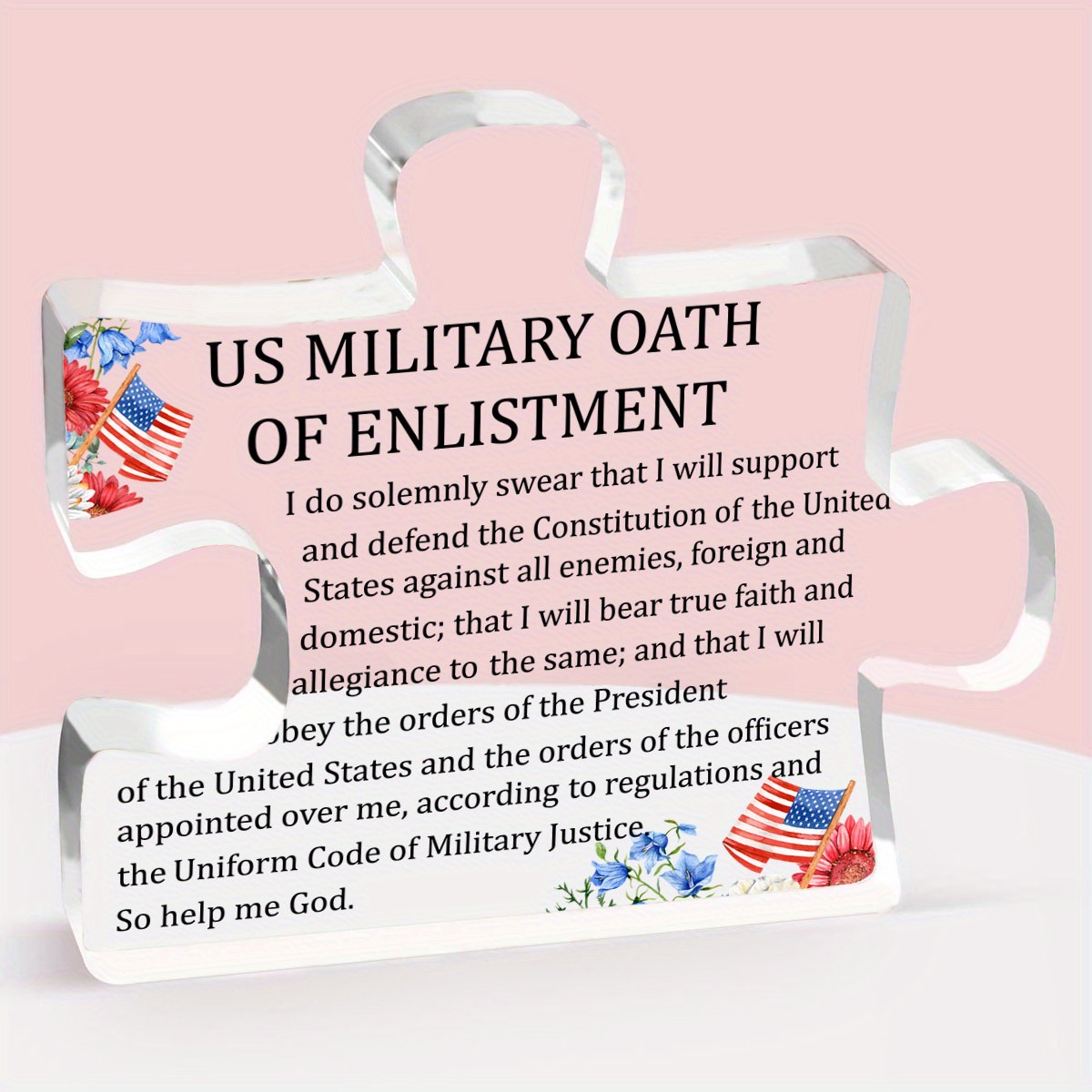 Patriotic Acrylic Table Sign Us Military Oath Enlistment - Temu Mexico